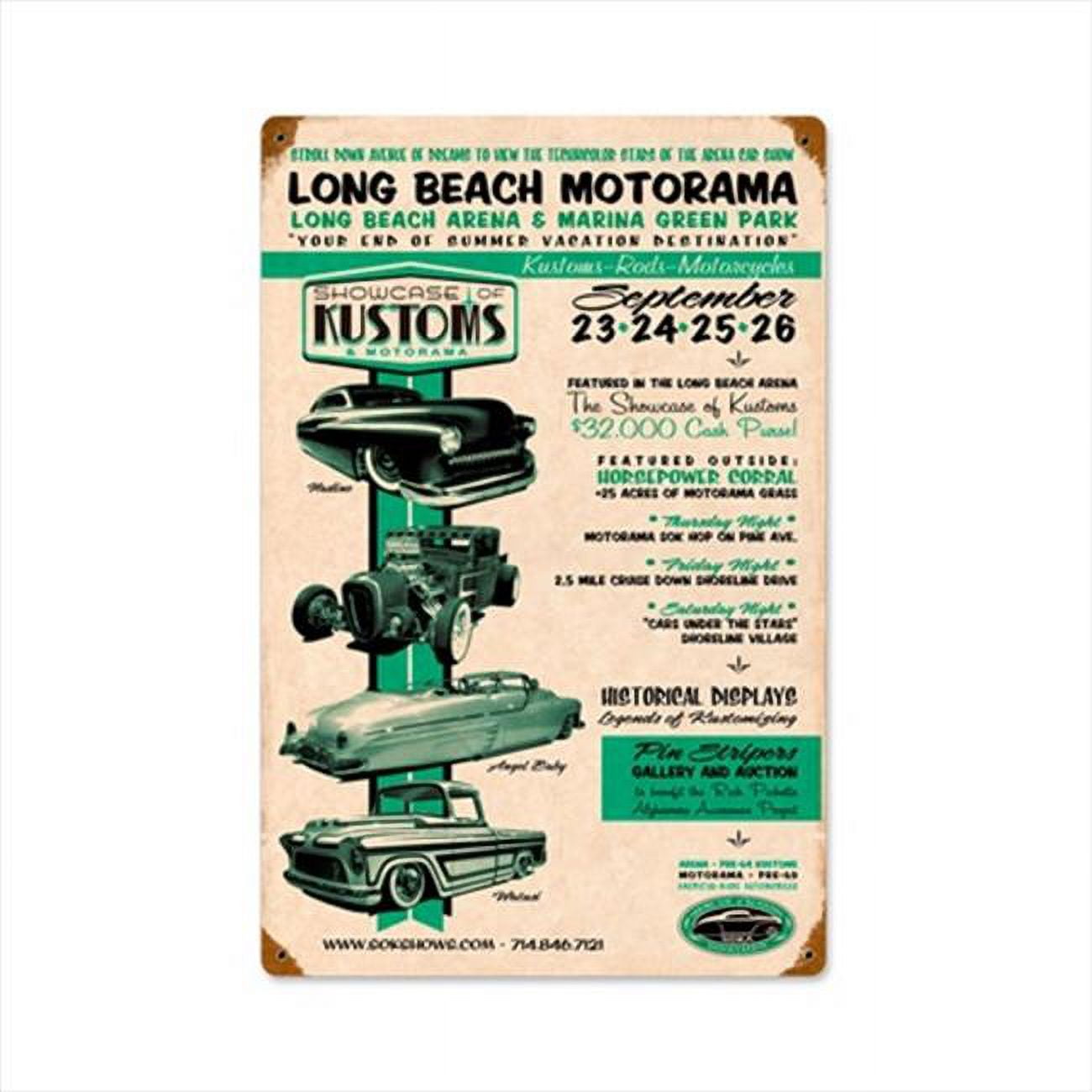 Past Time Signs INK017 Long Beach Motorama Automotive Vintage Metal ...