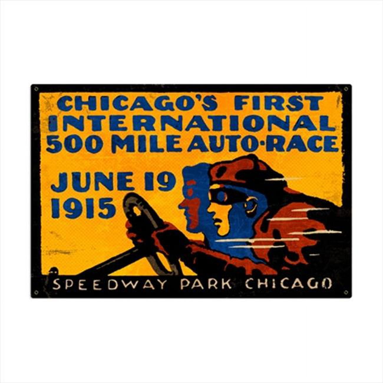 Past Time Signs JG007 Chicago 500 Automotive Metal Sign - Walmart.com