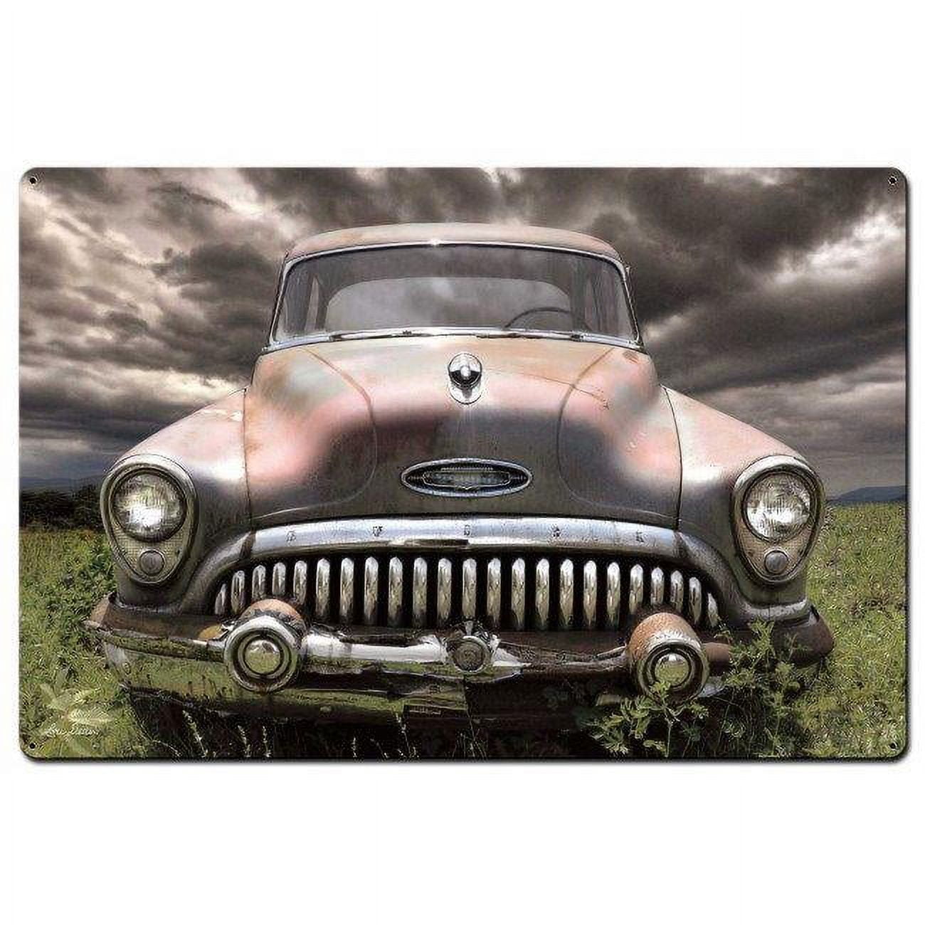 Past Time Signs LANE249 36 x 24 in. Penny Lane Buick in Field Satin ...