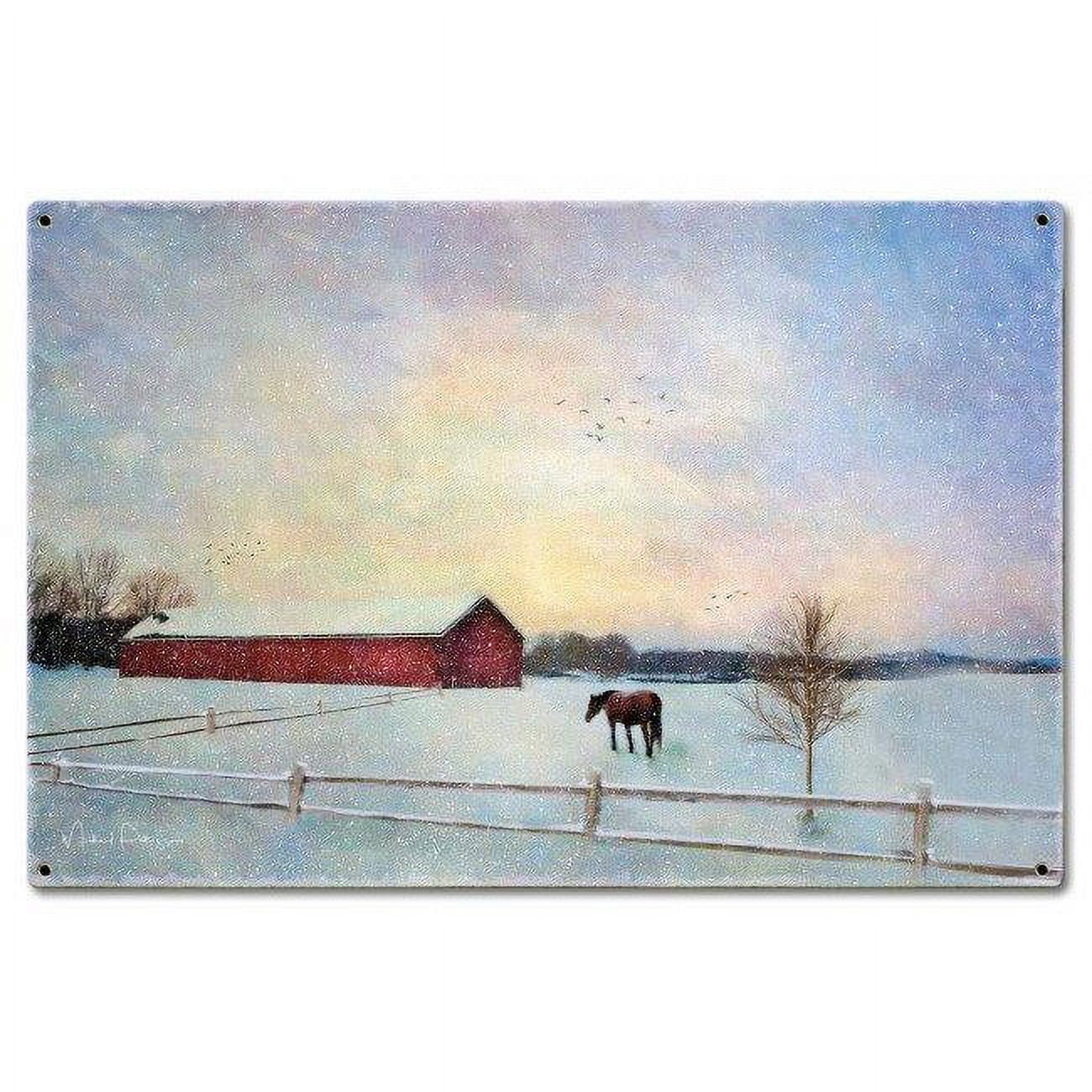 Past Time Signs LANE272 24 x 16 in. Penny Lane Horse Winter Satin Sign ...