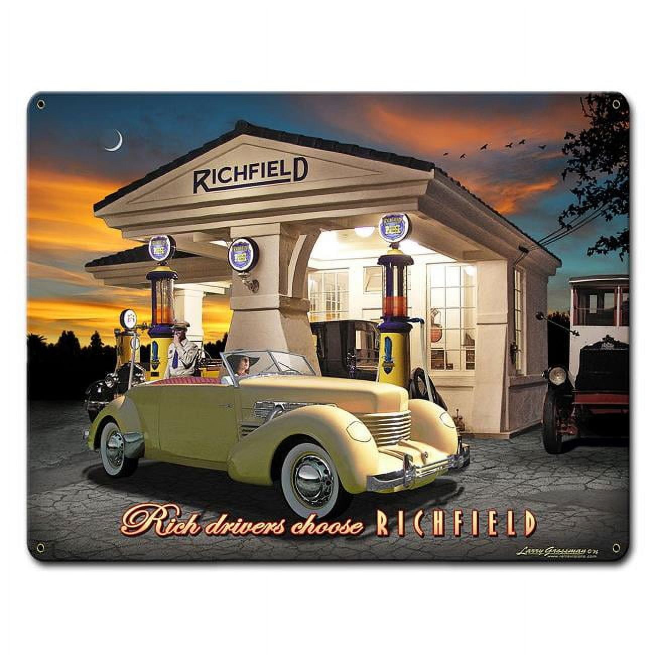 Past Time Signs LG714 Larry Grossman Richfield Cord Metal Sign - 15 x ...