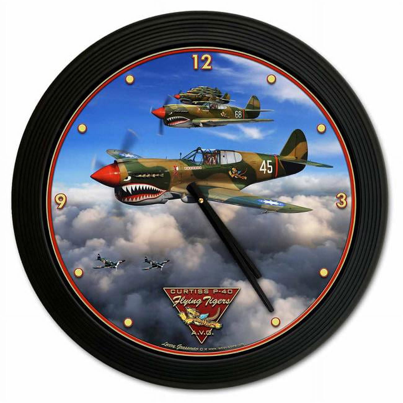 Past Time Signs LGB087-CLOCK 18 x 18 in. P-40 Flying Tigers Clock ...