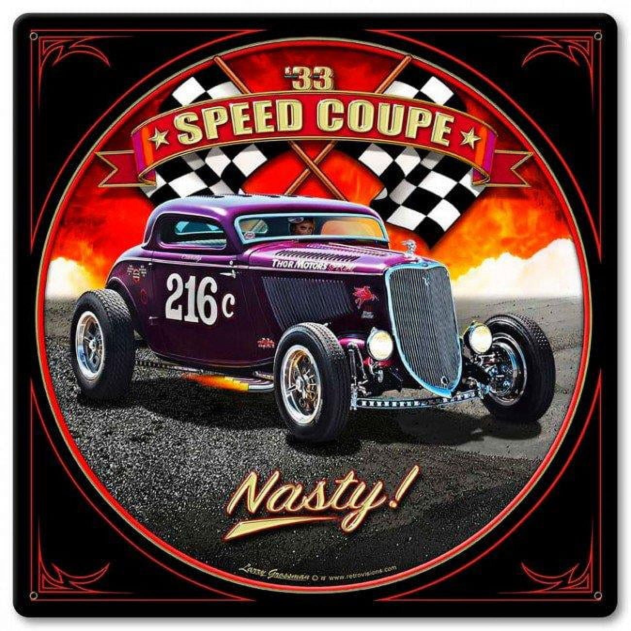 Past Time Signs LGB141 12 x 12 in. Larry Grossman 1933 Speed Coupe ...