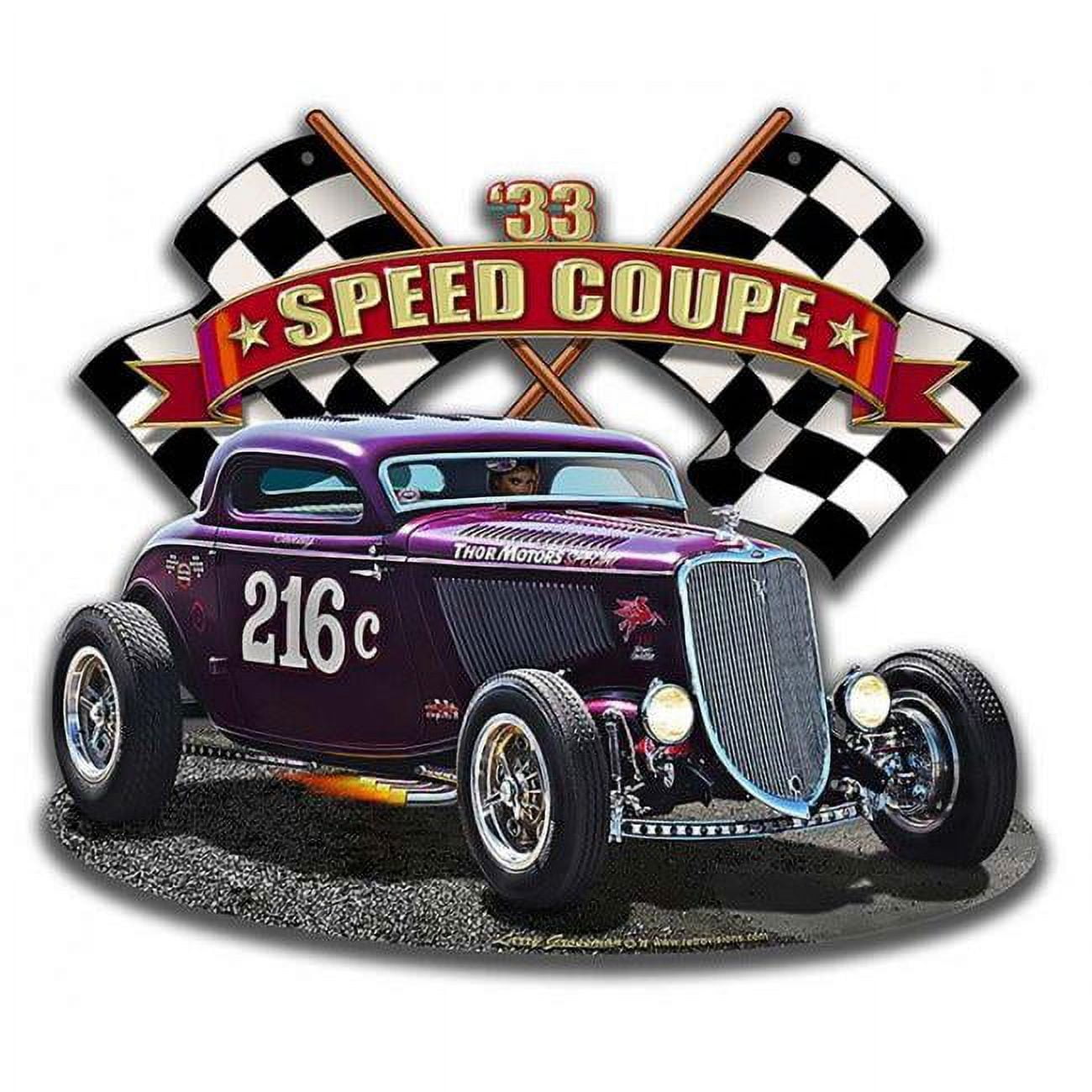 Past Time Signs LGB147 16 x 14 in. Larry Grossman 1933 Speed Coupe Sign ...