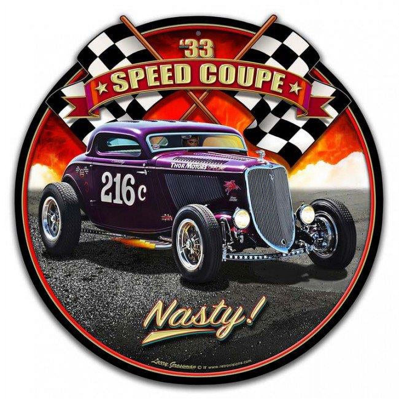 Past Time Signs LGB149 18 x 18 in. Larry Grossman 1933 Speed Coupe Sign ...