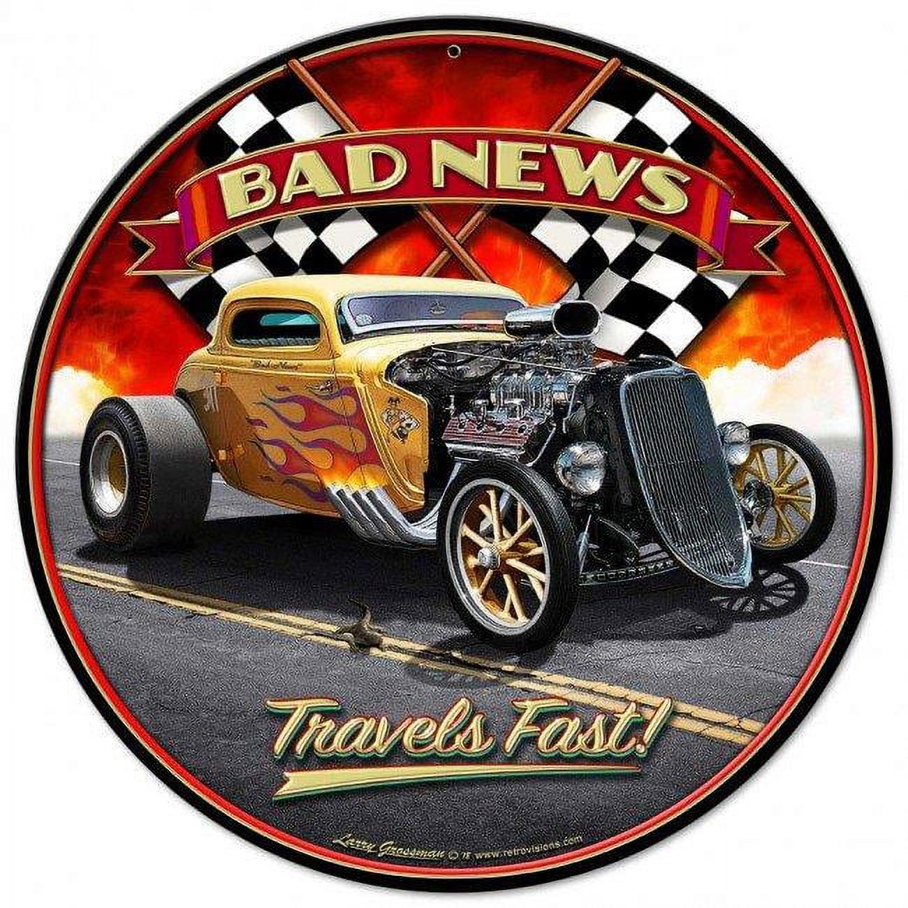 Past Time Signs LGB152 14 x 14 in. Larry Grossman 1933 Bad News Round ...