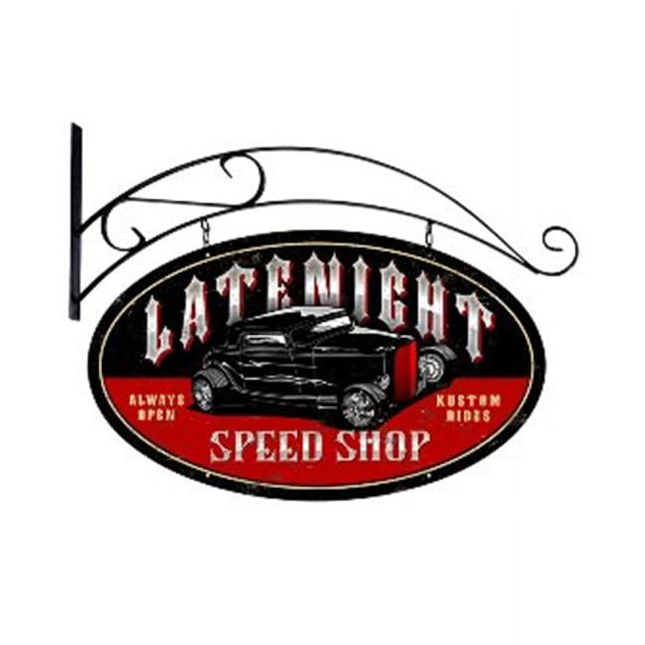 Past Time Signs Latenight Speed Shop Automotive Double Sided Oval Metal ...