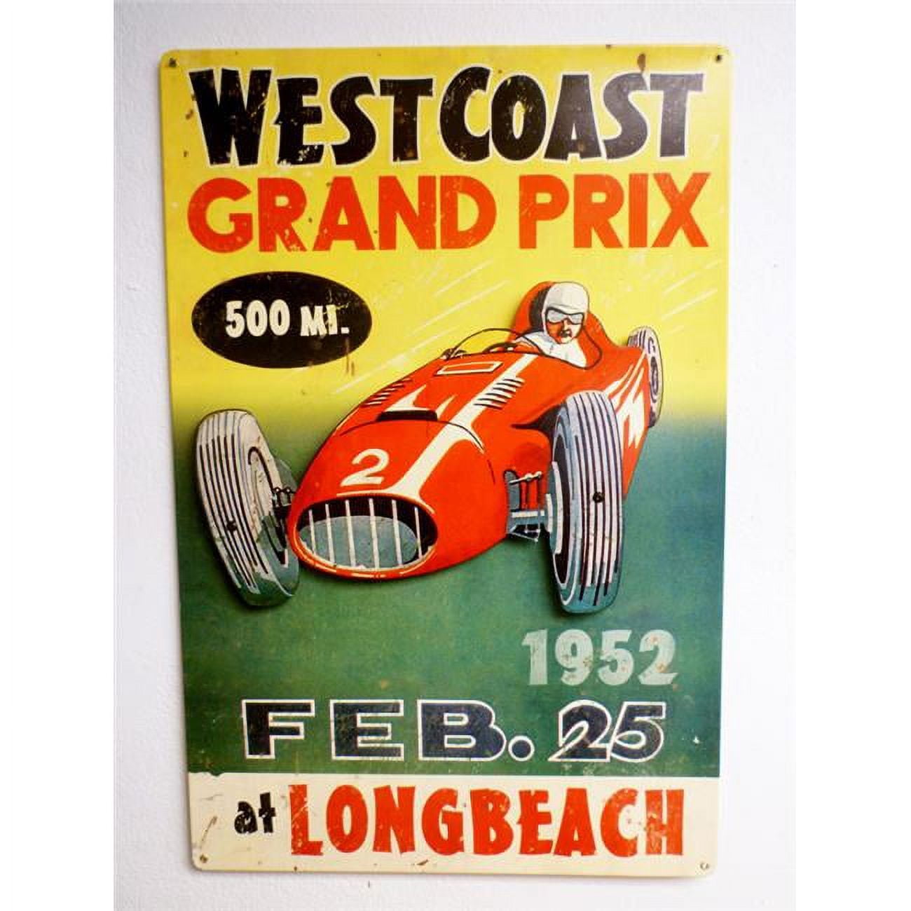 Past Time Signs PS371 3-D West Coast Grand Prix Sign - 16 x 24 in ...