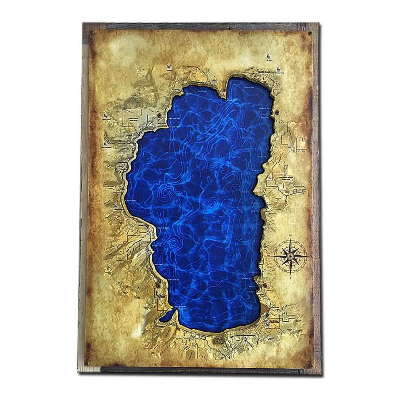 Past Time Signs PS501 16 x 24 in. 3-D Lake Tahoe Map 3D Plasma Metal ...
