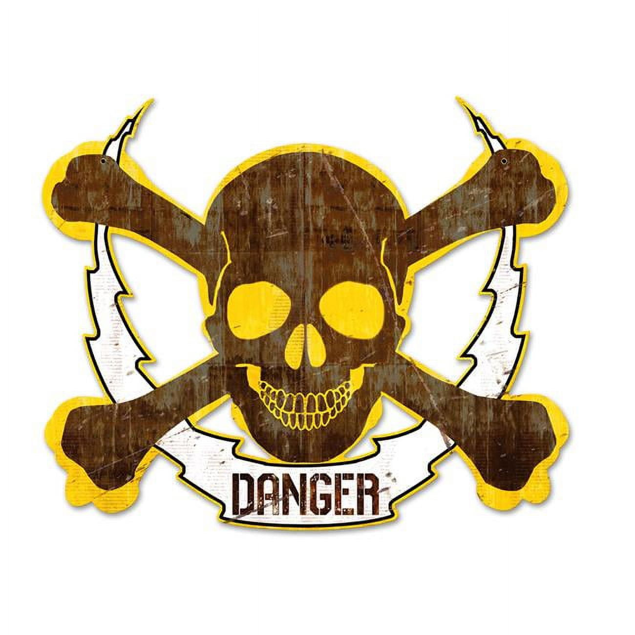 Past Time Signs PS504 19 x 16 in. Skull Bolt Danger Plasma Metal Sign ...