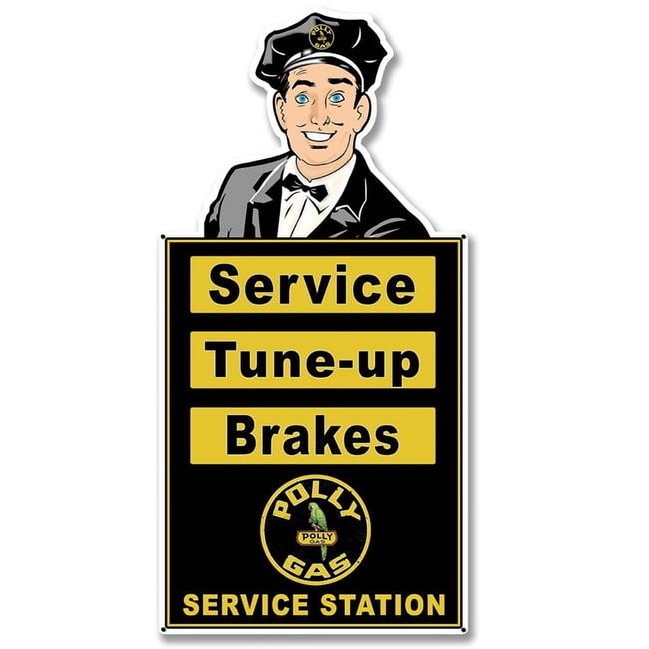 Past Time Signs PS568 Attendant Polly Service Station Plasma Metal Sign ...