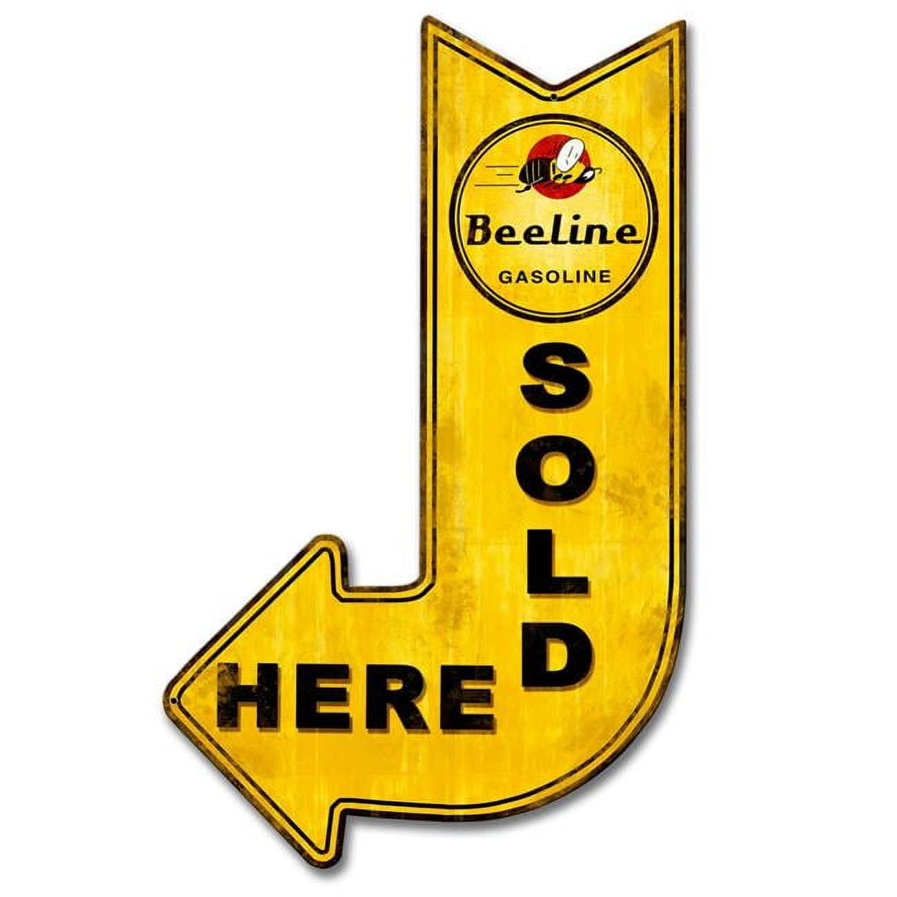 Past Time Signs PS575 Beeline Gasoline Sold Here Arrow Plasma Metal ...