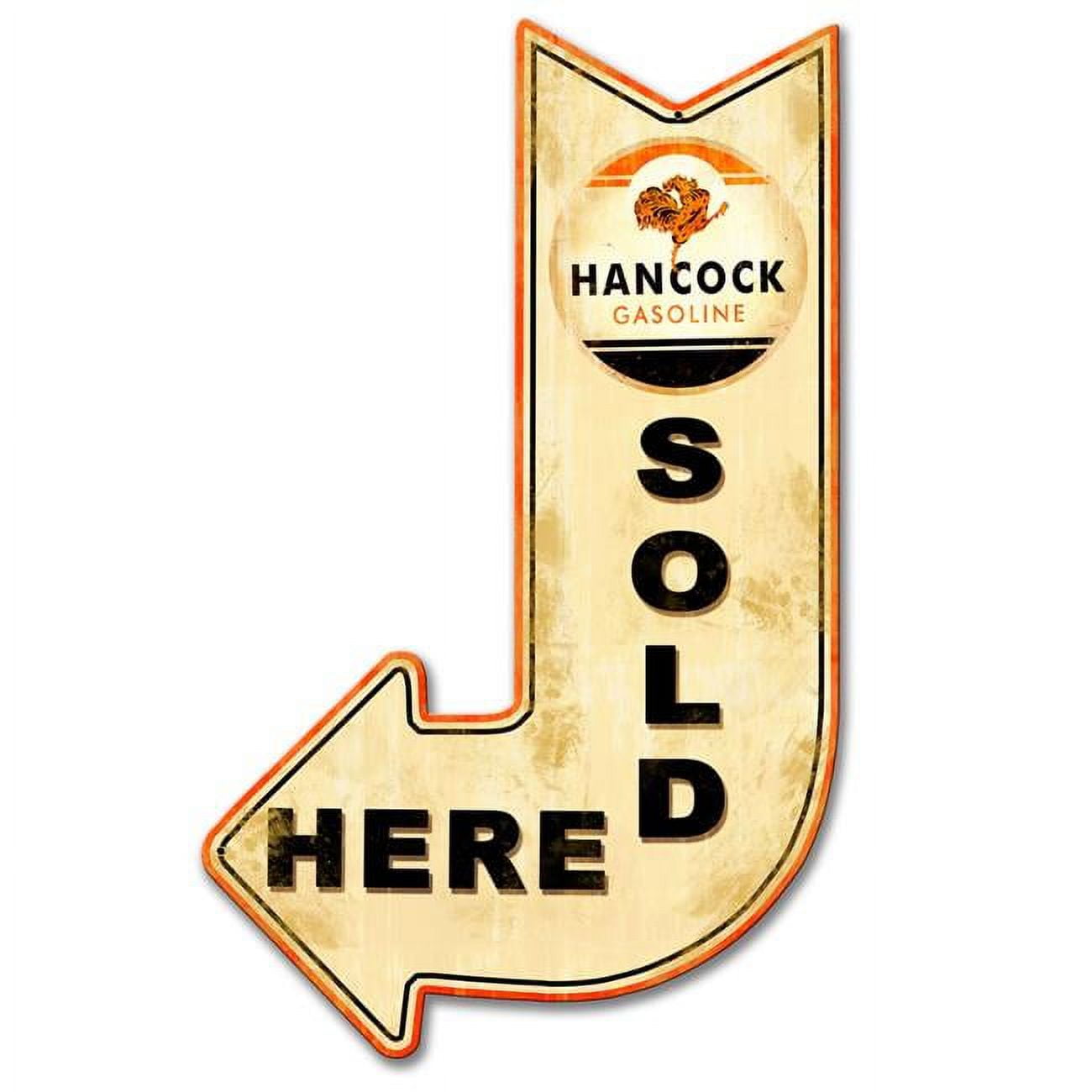 Past Time Signs PS581 Hancock Sold Here Arrow Plasma Metal Sign - 15 x ...
