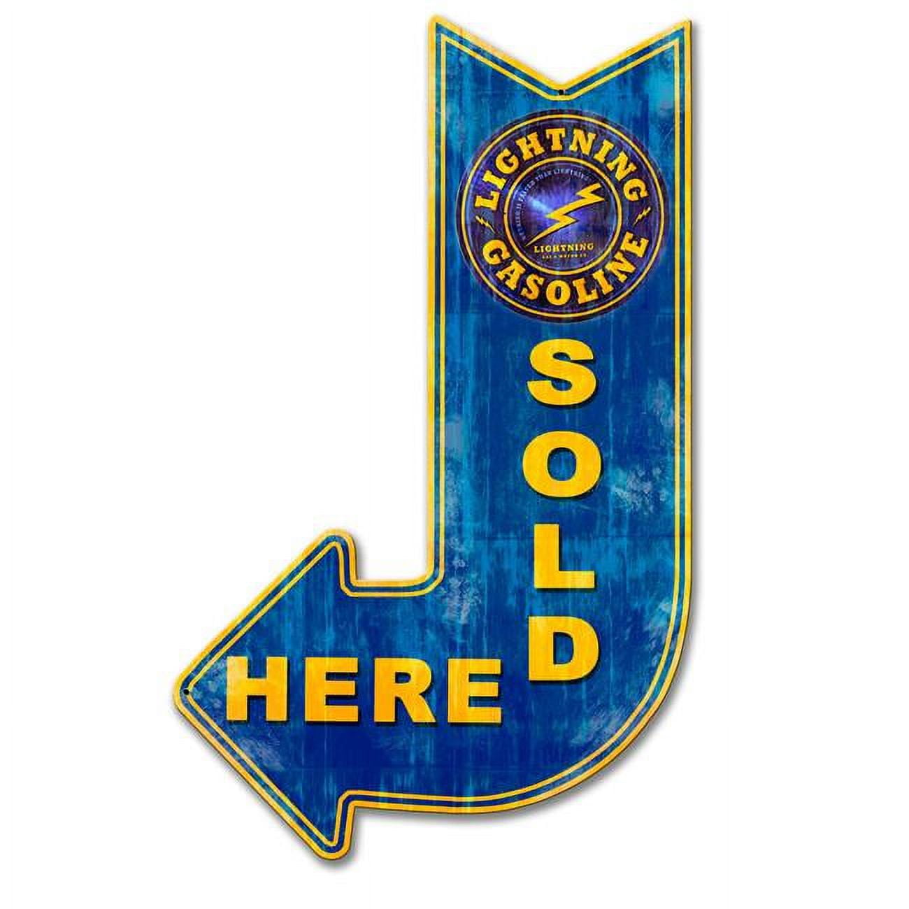 Past Time Signs PS583 Lightning Sold Here Arrow Plasma Metal Sign - 15 ...