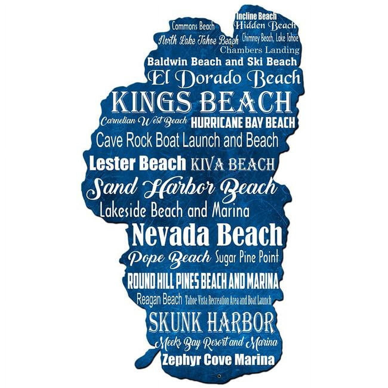 Past Time Signs PS601 Lake Tahoe Beaches Plasma Metal Sign - 18 x 30 in ...
