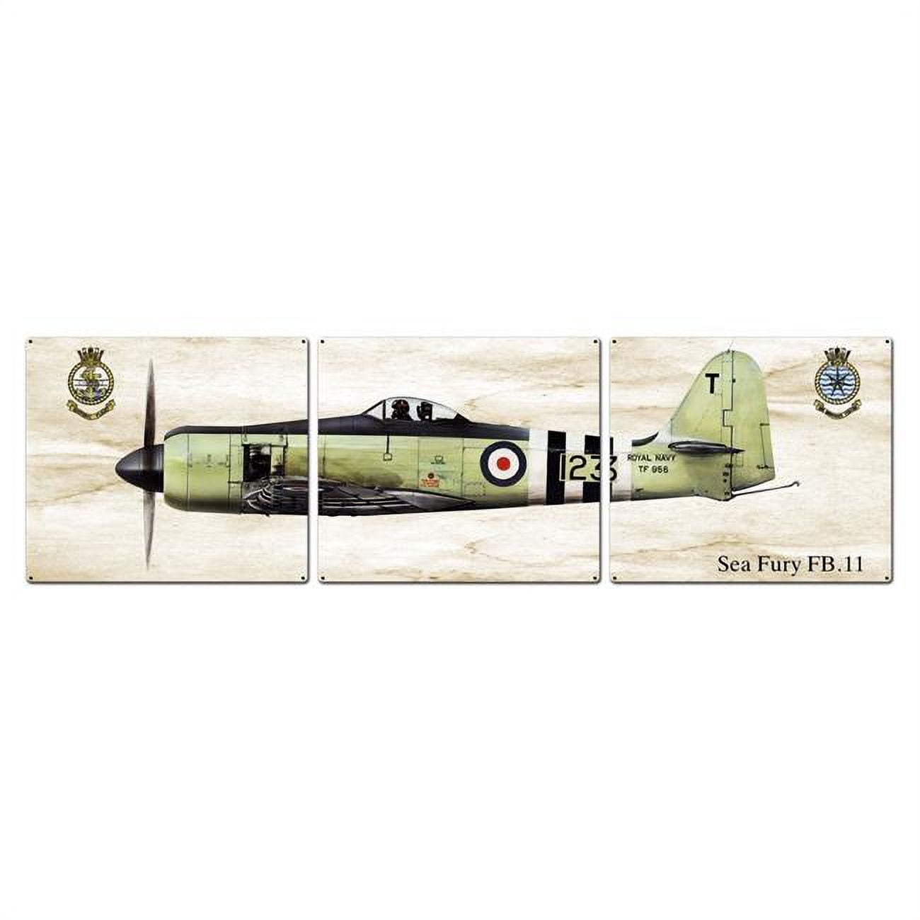 Past Time Signs PS647 Sea Fury Triptych Plasma Metal Sign - 48 x 14 in ...