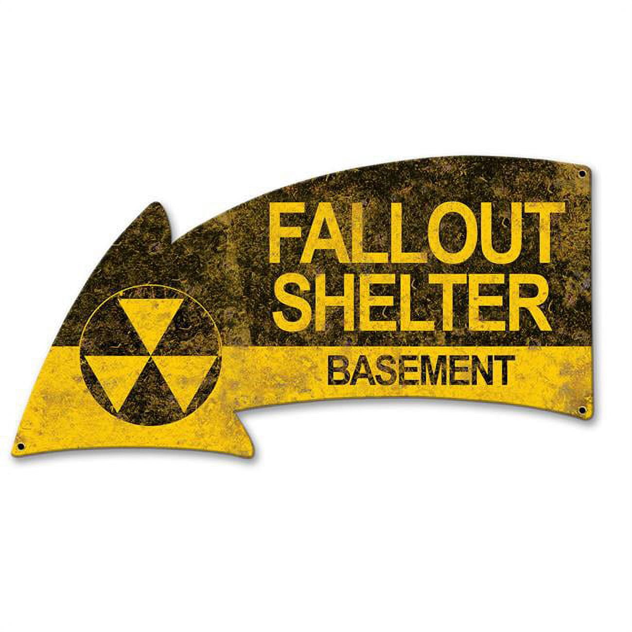 Past Time Signs PS704 21 x 11 in. Fallout Shelter Basement Arrow Plasma ...