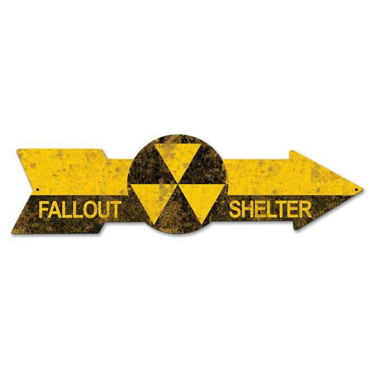 Past Time Signs PS707 34 x 9 in. Fallout Shelter Circle Arrow Plasma ...