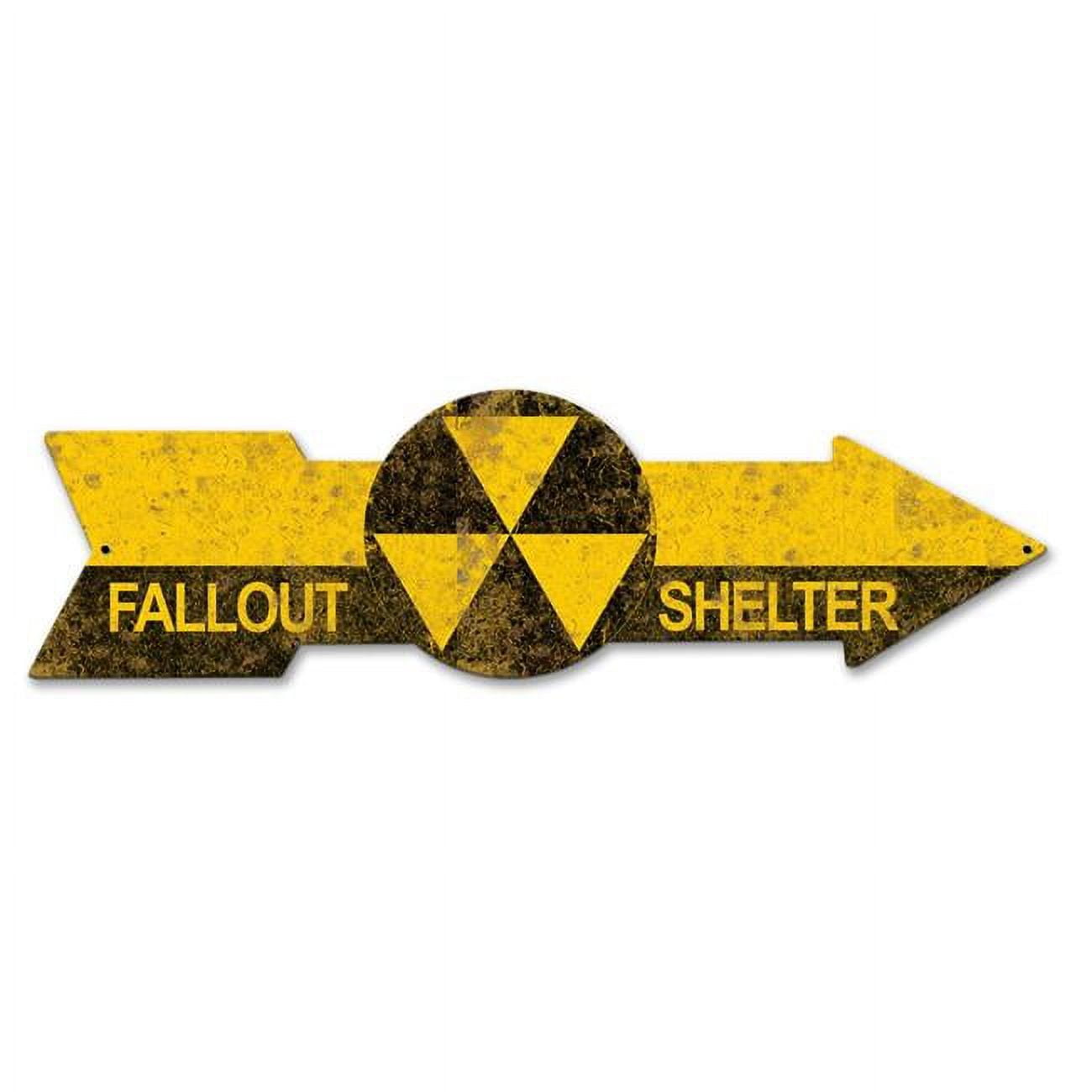 Past Time Signs PS708 28 x 8 in. Fallout Shelter Circle Arrow Plasma ...