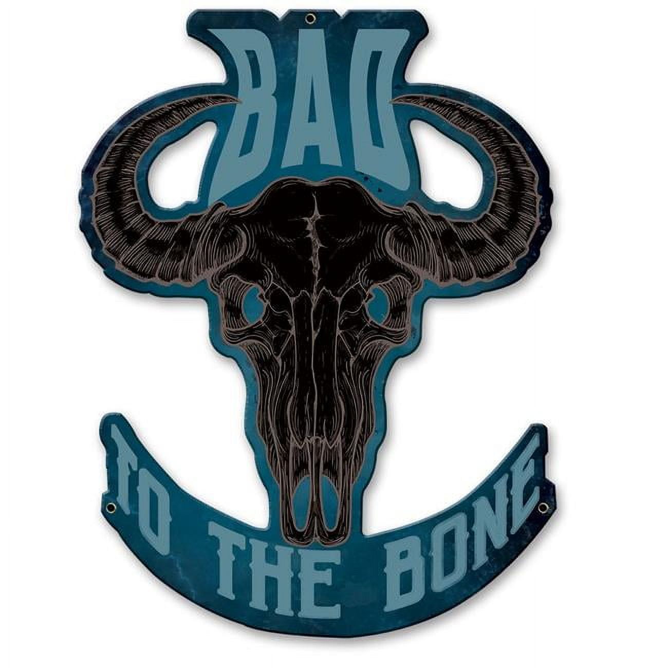 Past Time Signs PS711 14 x 19 in. Bad to the Bone Blue Plasma Metal ...