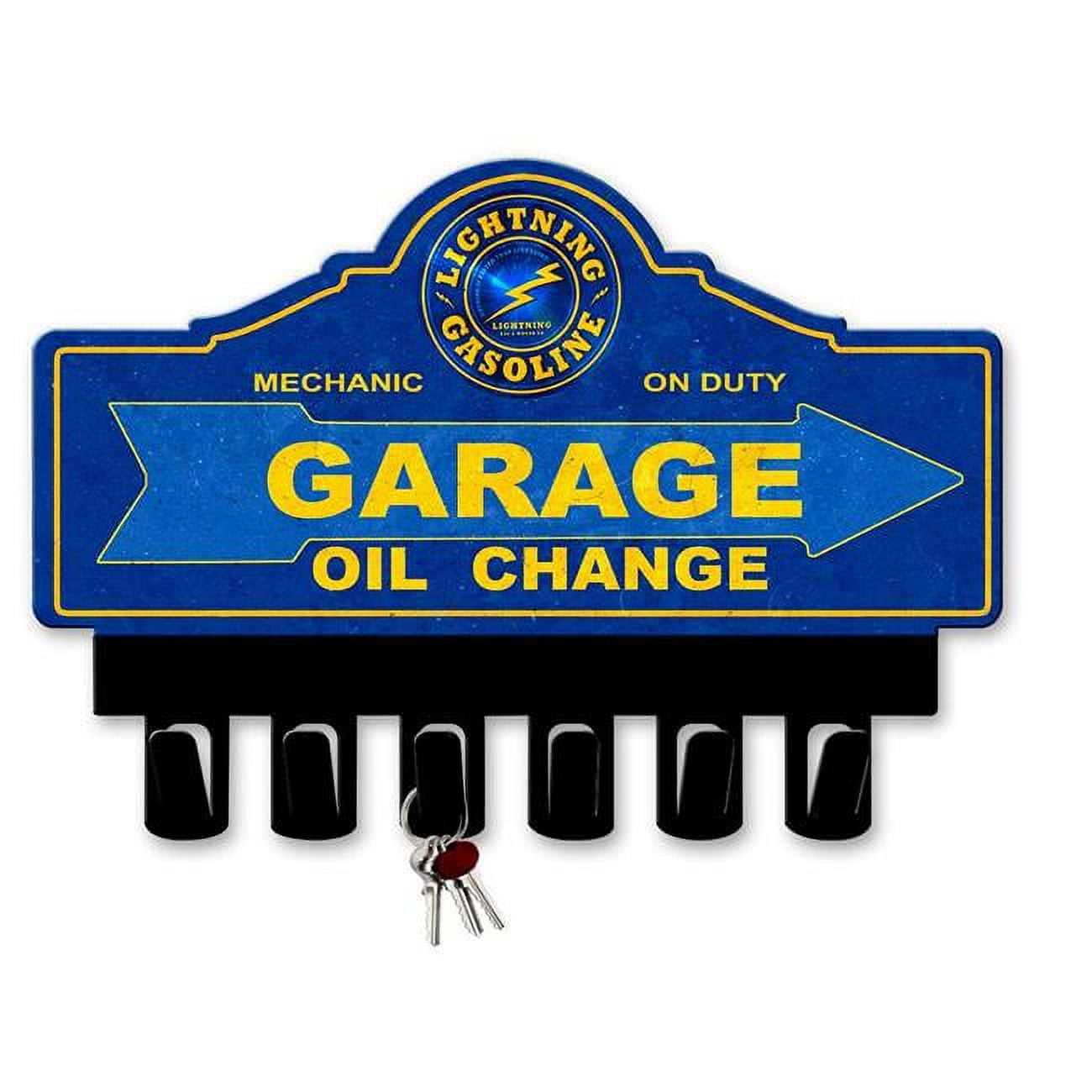 Past Time Signs PS732 14 x 10 in. Lightning Gasoline Key Hanger Plasma ...