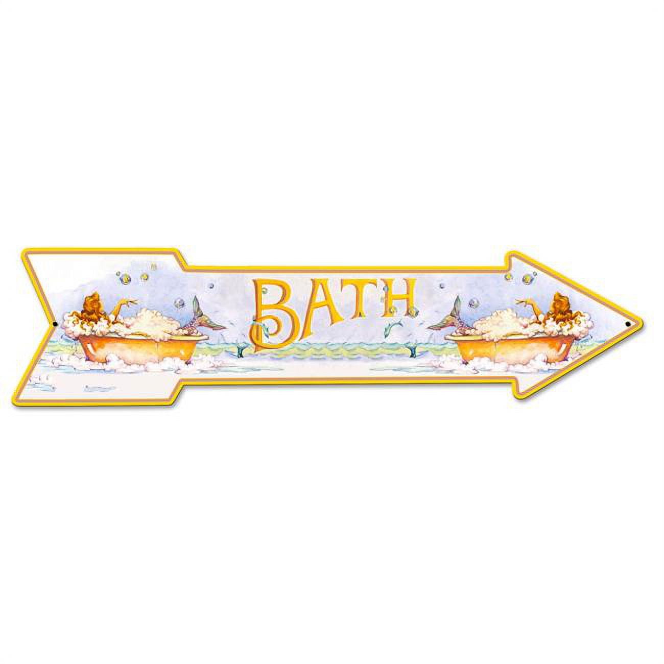 Past Time Signs PS750 30 x 7 in. Mermaid Bath Arrow Plasma Metal Sign ...