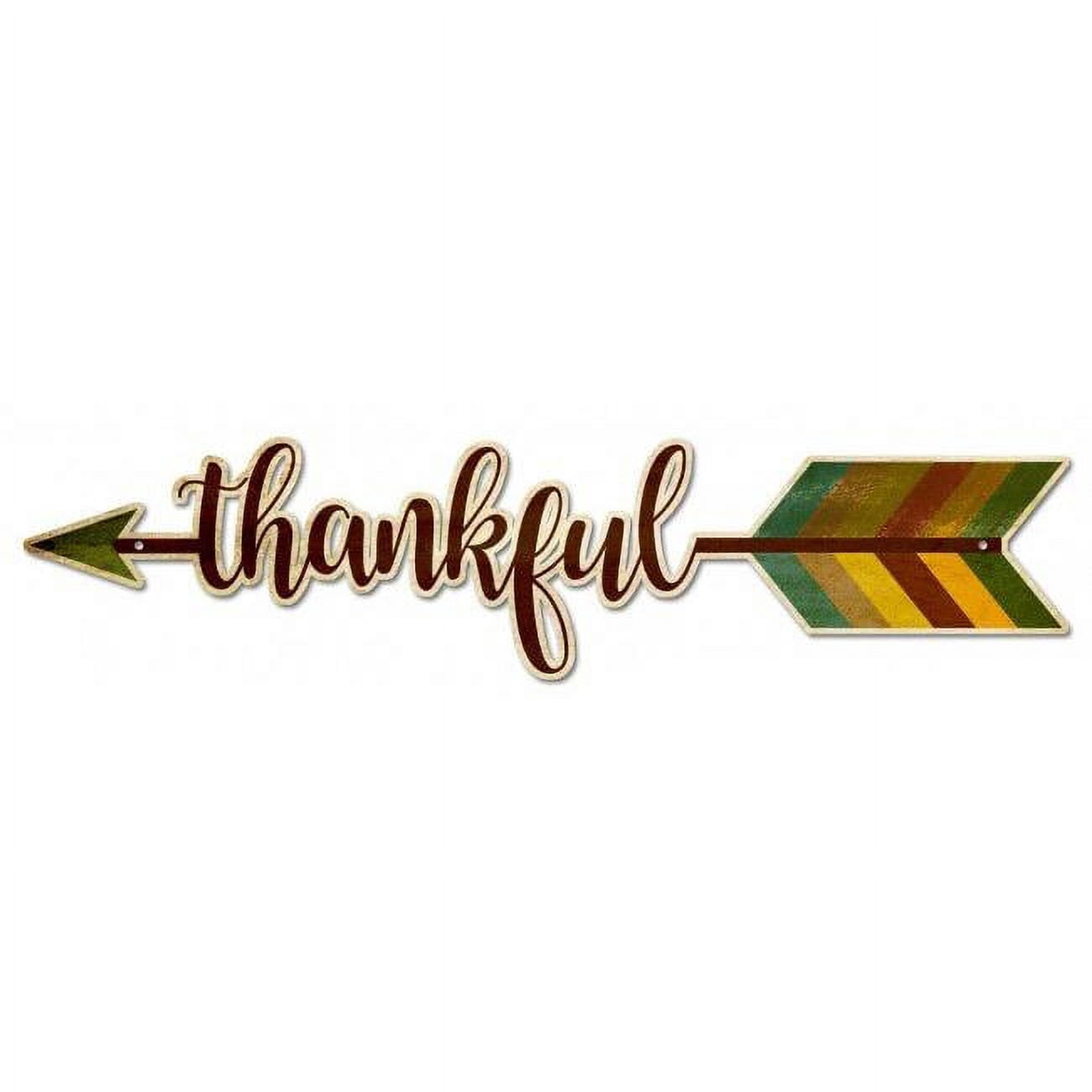 Past Time Signs PS973 24 x 6 in. Thankful Arrow Sign - Walmart.com