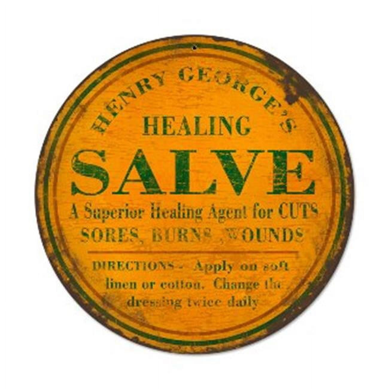 Past Time Signs PTS275 Healing Salve Home And Garden Round Metal Sign ...