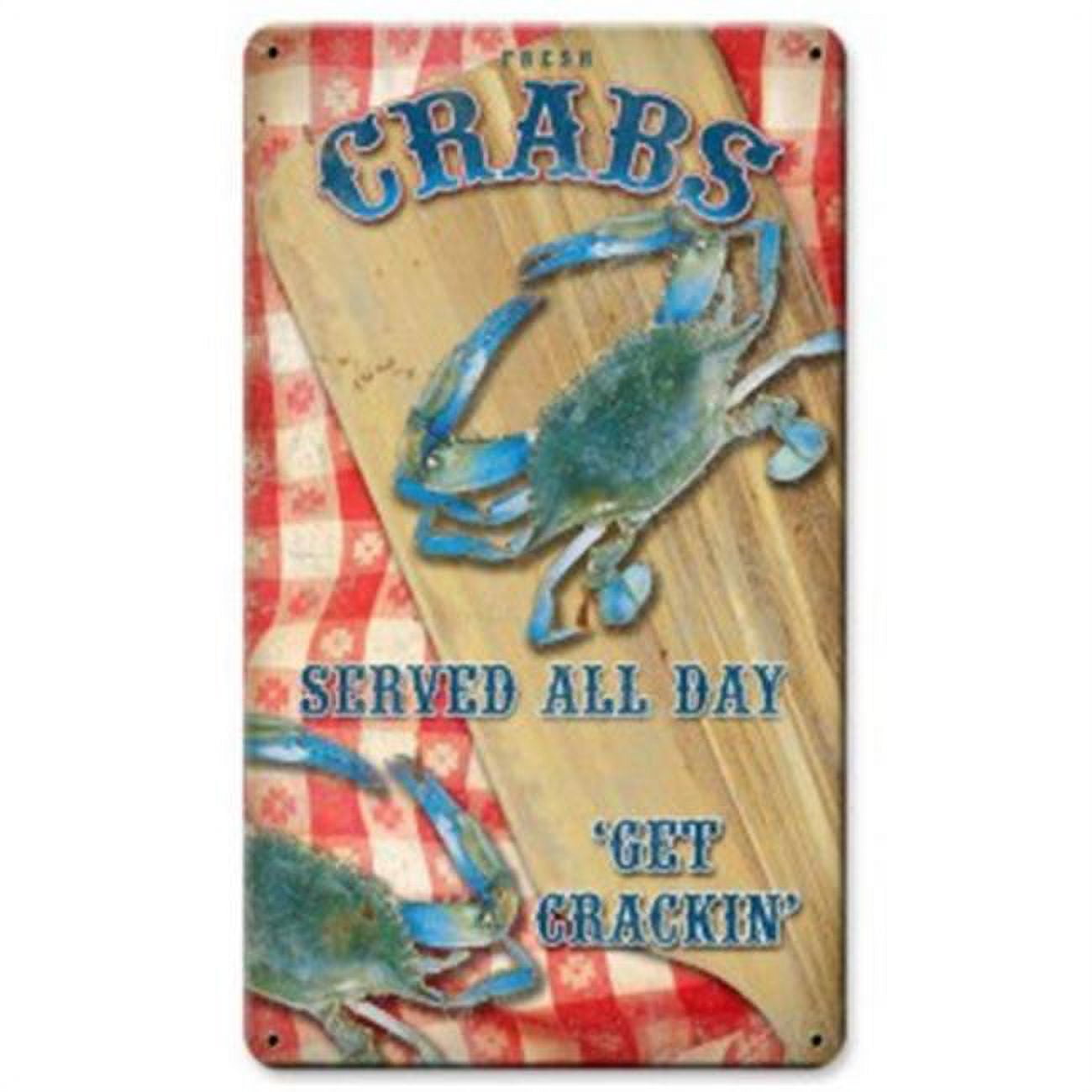 Past Time Signs PTS534 Fresh Crab Metal Signs - Walmart.com