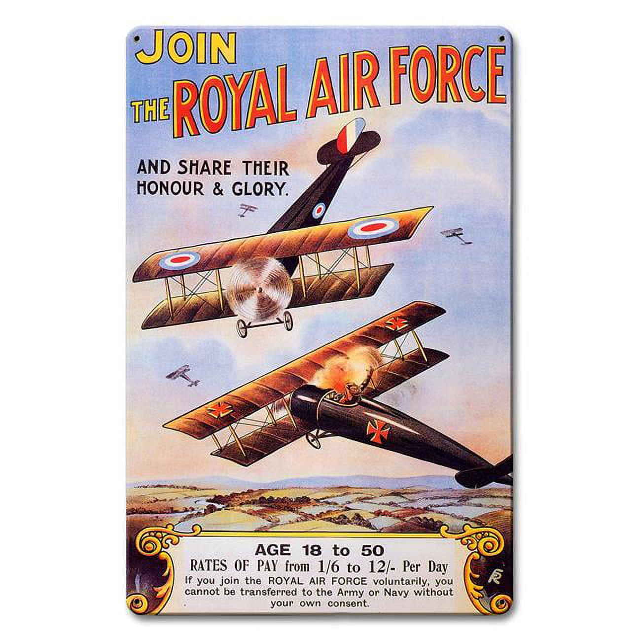 Past Time Signs PTS634 12 x 18 in. The Royal Air Force Satin Metal Sign ...