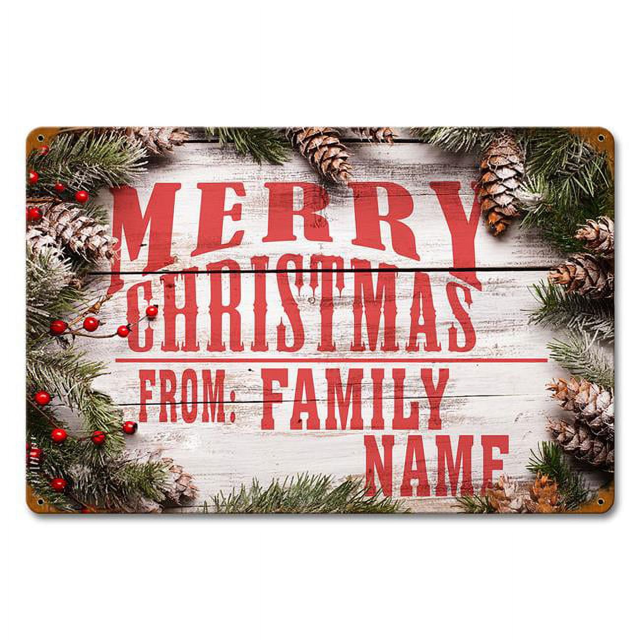 Past Time Signs PTS641 12 x 18 in. Merry Christmas From Family ...