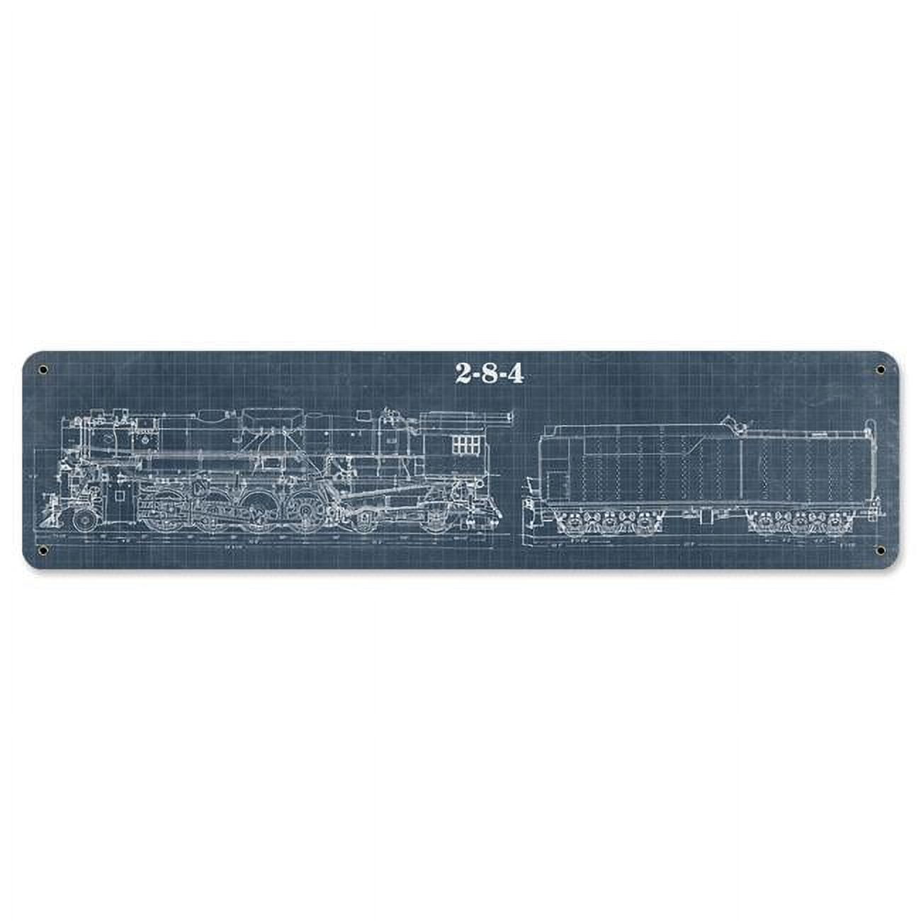 Past Time Signs PTS687 Train Blue Print Satin Metal Sign - 20 x 5 in ...