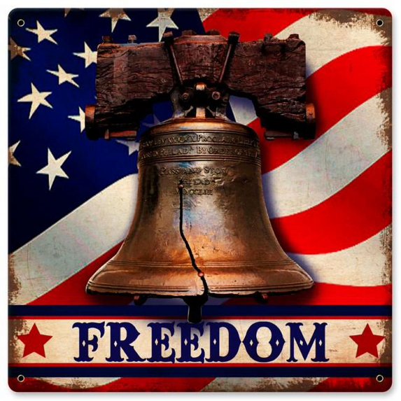 Past Time Signs PTS702 Freedom Satin Metal Sign - 12 x 12 in. - Walmart.com