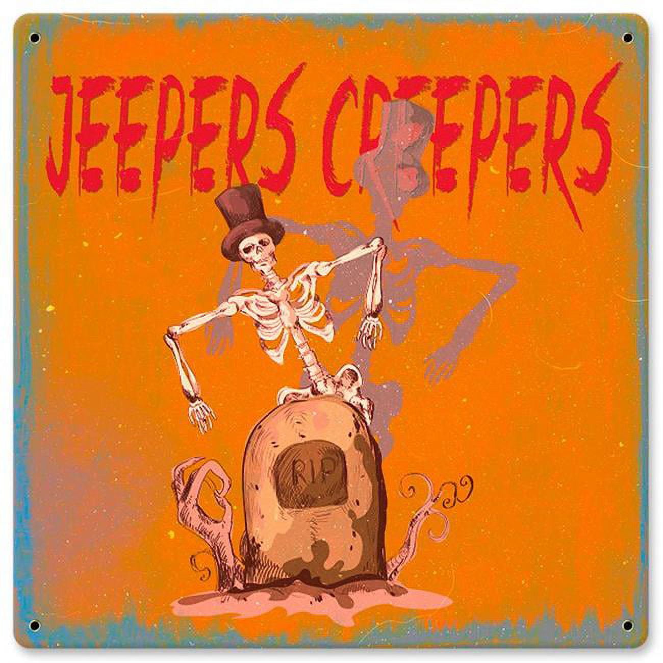 Past Time Signs PTS970 Jeepers Creepers Skeleton Metal Sign - 12 x 12 ...