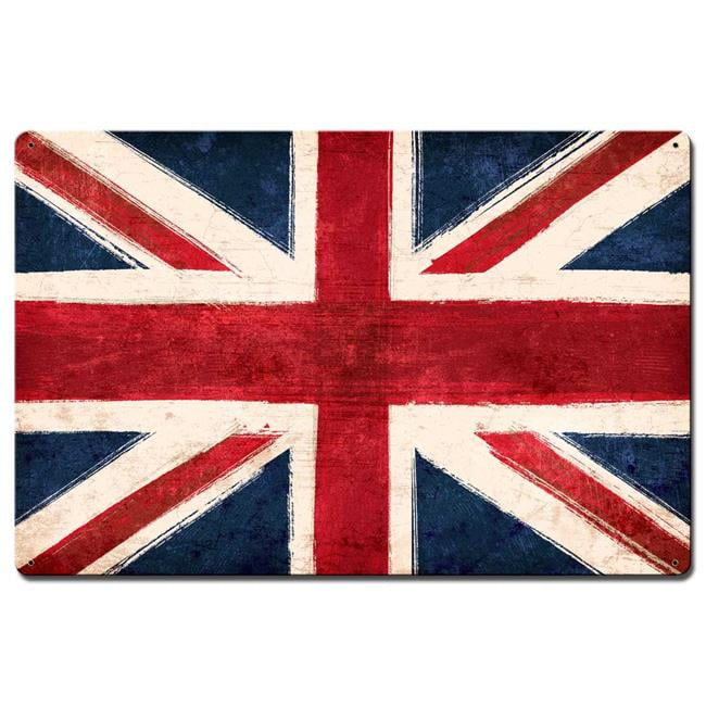 Past Time Signs PTSB114 24 x 16 in. United Kingdom Union Jack Flag ...