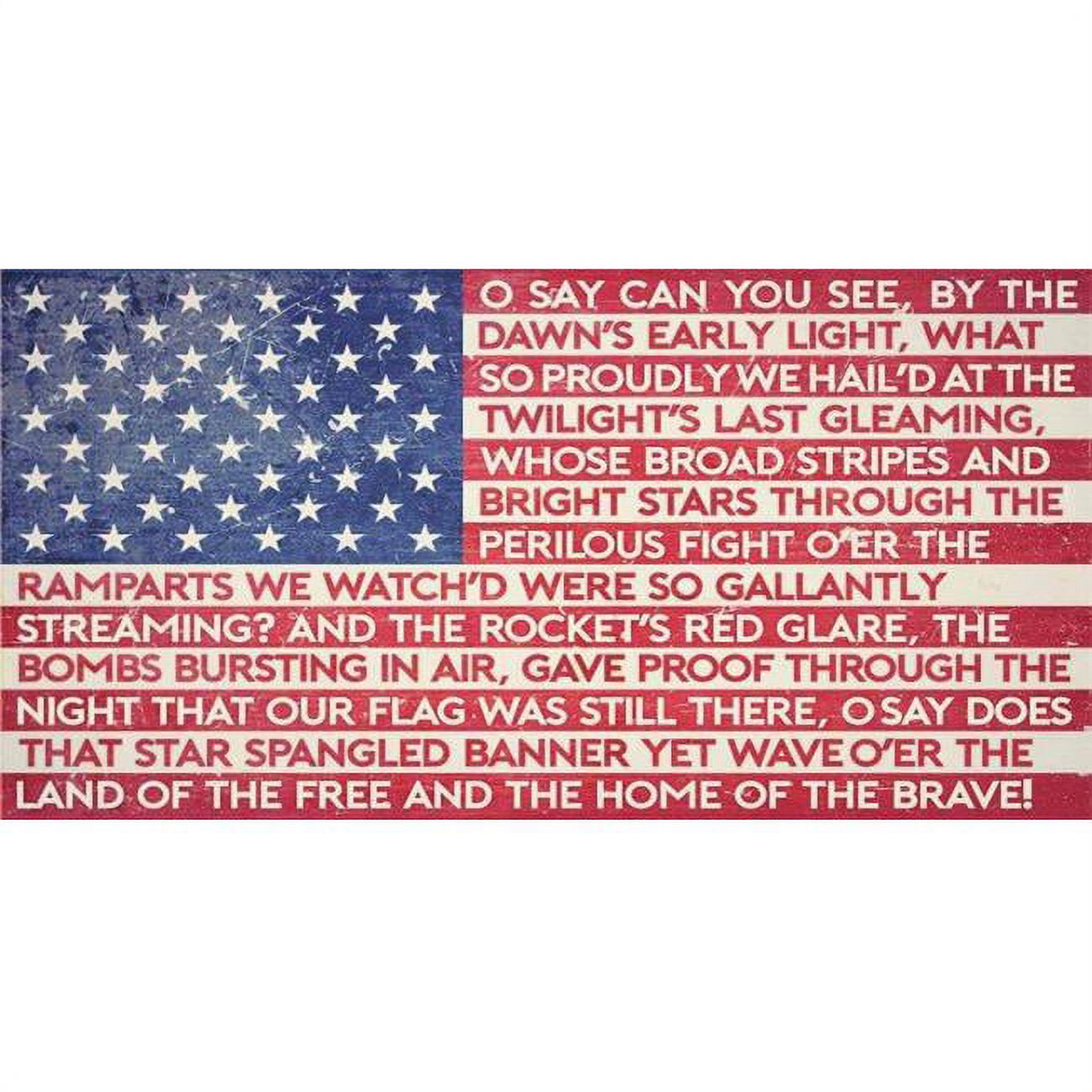 Past Time Signs PTSB232 24 x 12 in. American Flag Star Spangled Banner ...