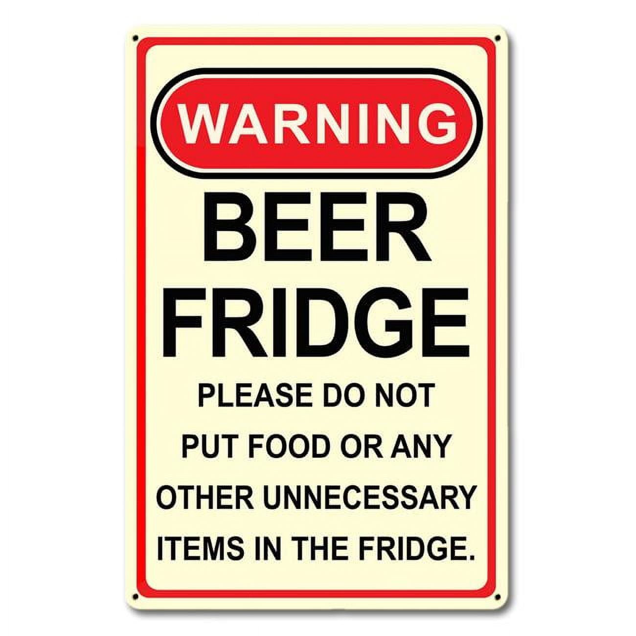 Past Time Signs PTSB547 12 x 18 in. Warning Beer Fridge Vintage Metal ...