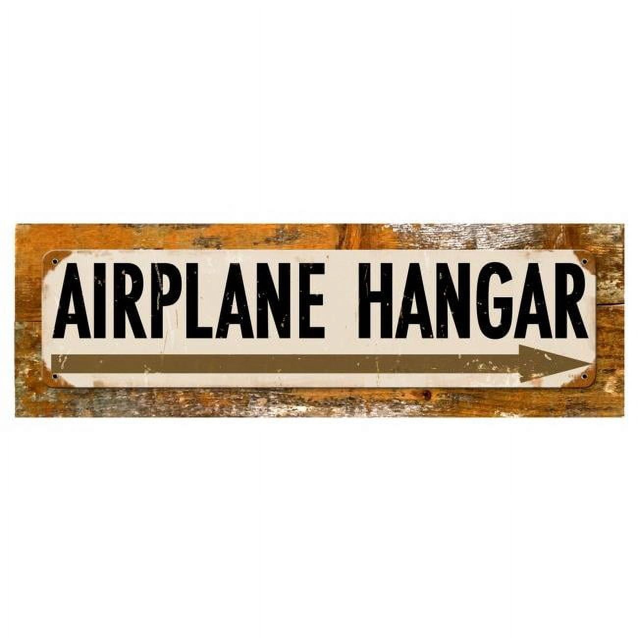 Past Time Signs PTSW036 24 x 16 in. Airplane Hangar Satin Metal Sign ...