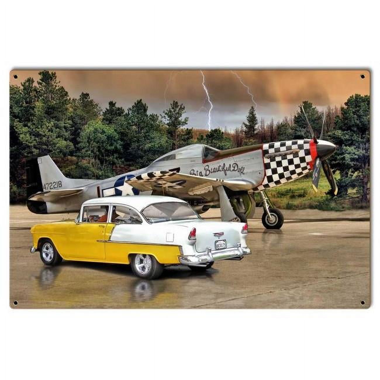 Past Time Signs RRS044 24 x 16 in. Rat Rod Studios Mustang & Chevy ...
