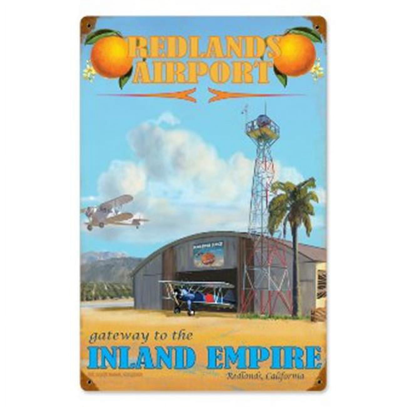 Past Time Signs Redlands Airport Aviation Vintage Metal Sign - Red - 12 ...