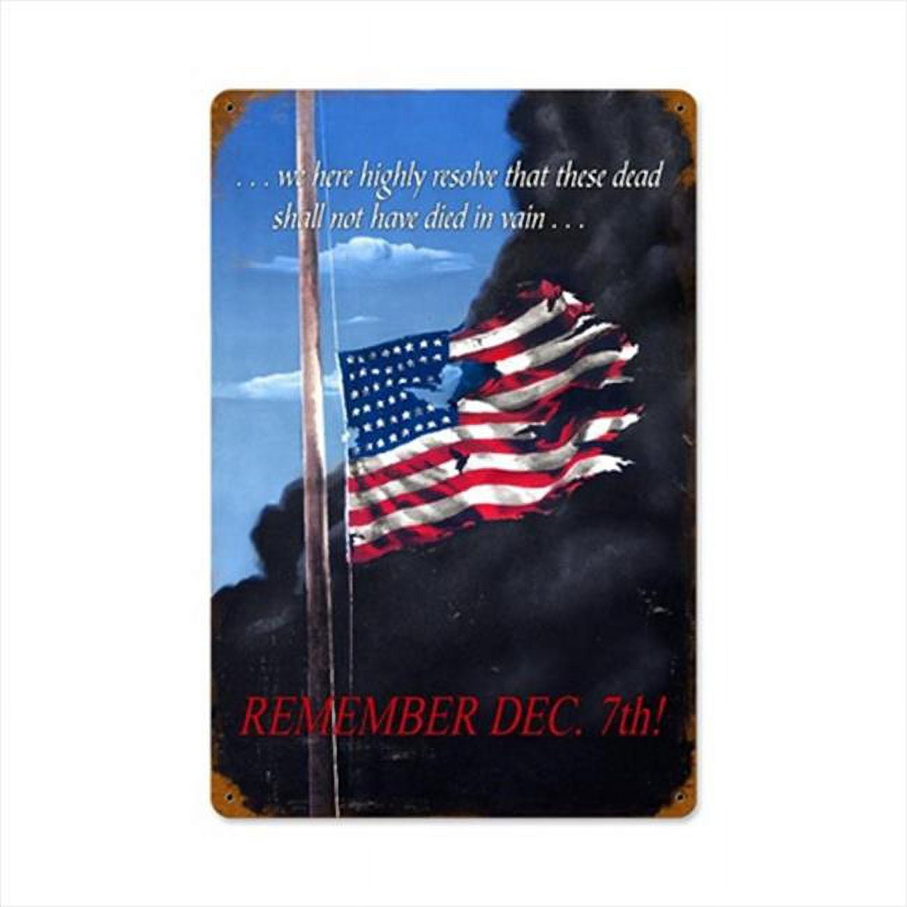 Past Time Signs Remember December 7th Allied Military Vintage Metal ...