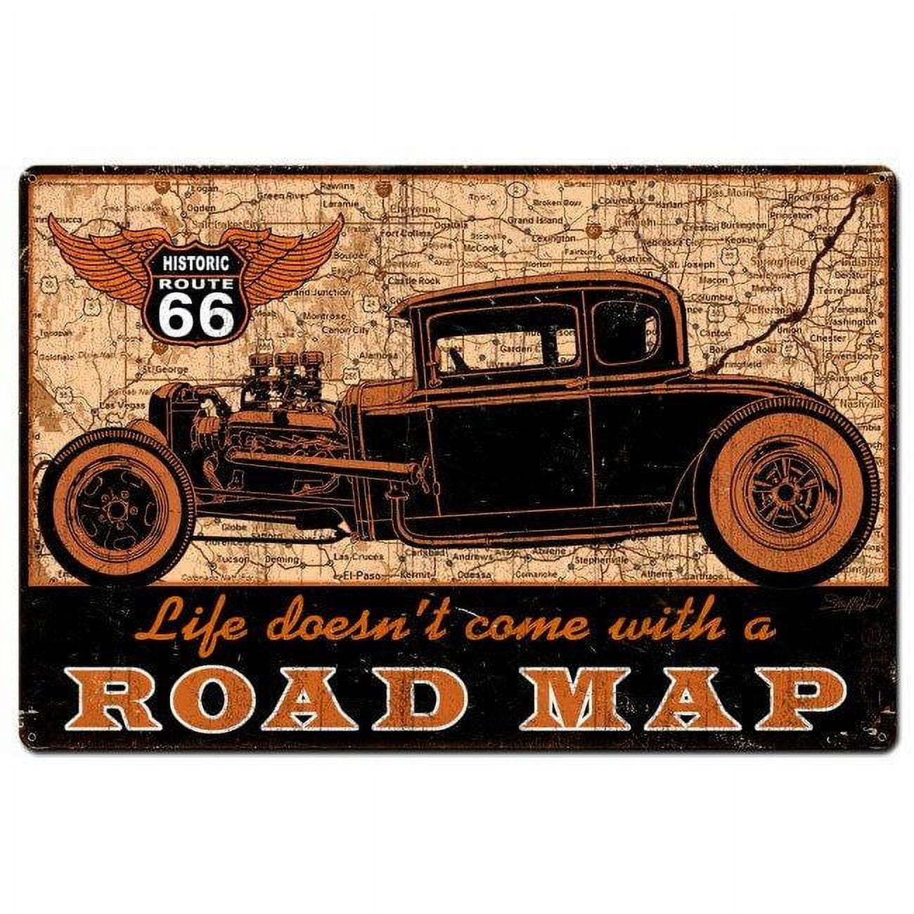 Past Time Signs SM720 36 x 24 in. Steve McDonald Road Map Satin Sign ...