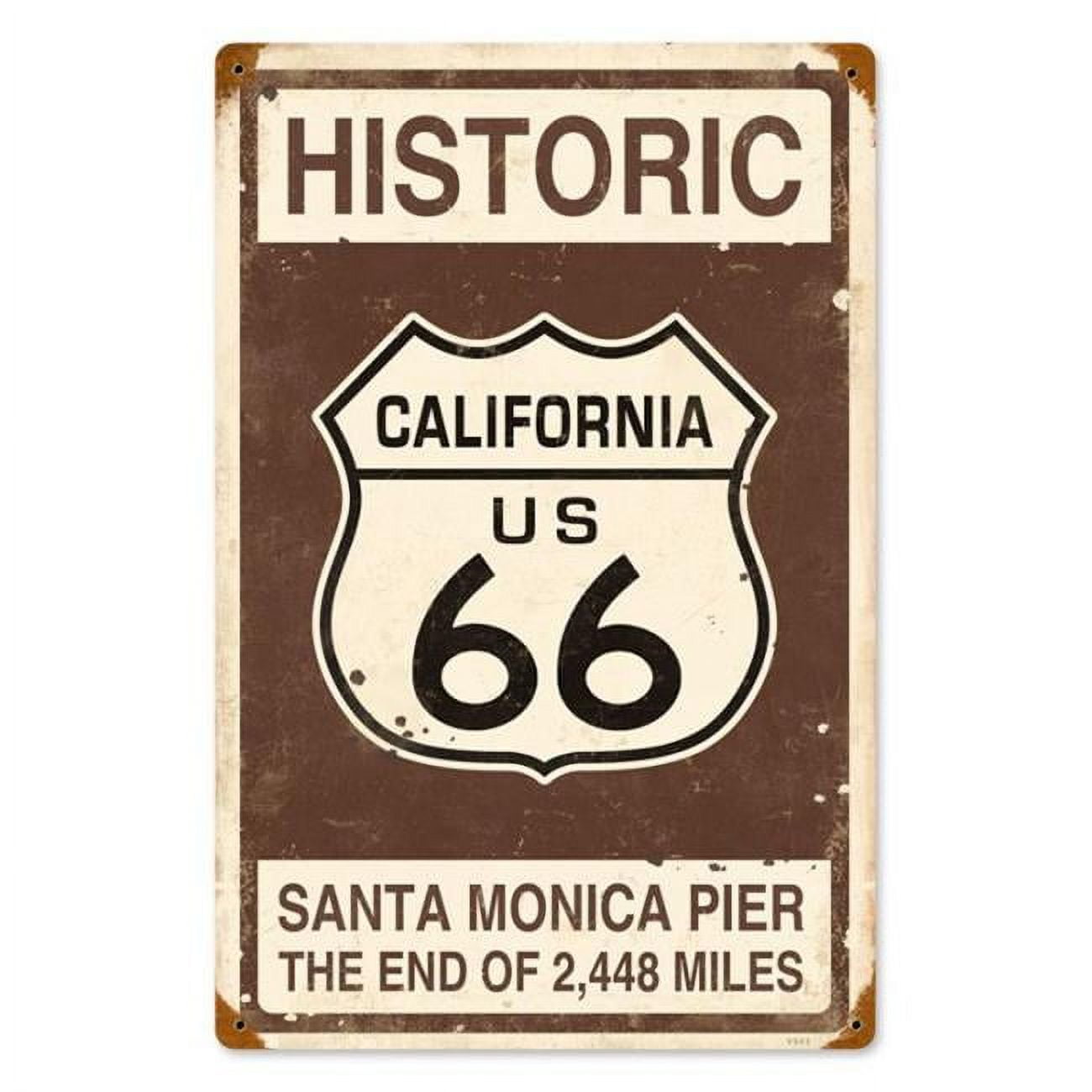 Past Time Signs SMBT013 12 x 18 in. Historic RT 66 End Vintage Sign ...