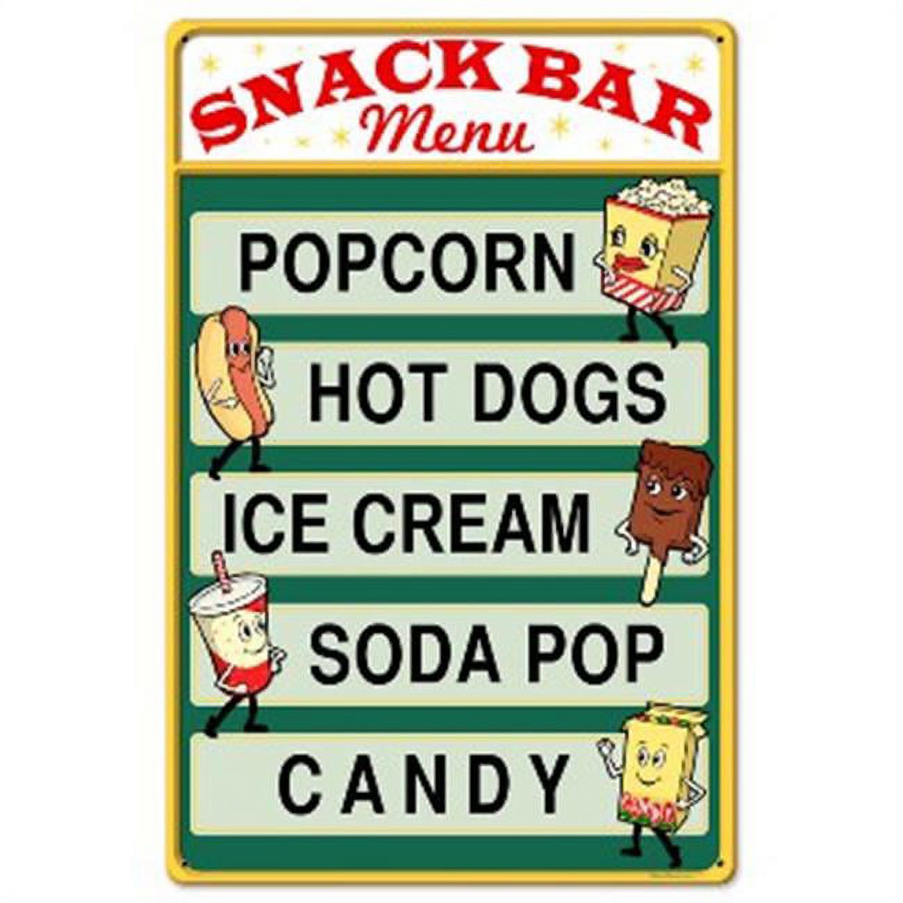 Past Time Signs Snack Bar Food And Drink Metal Sign - Walmart.com