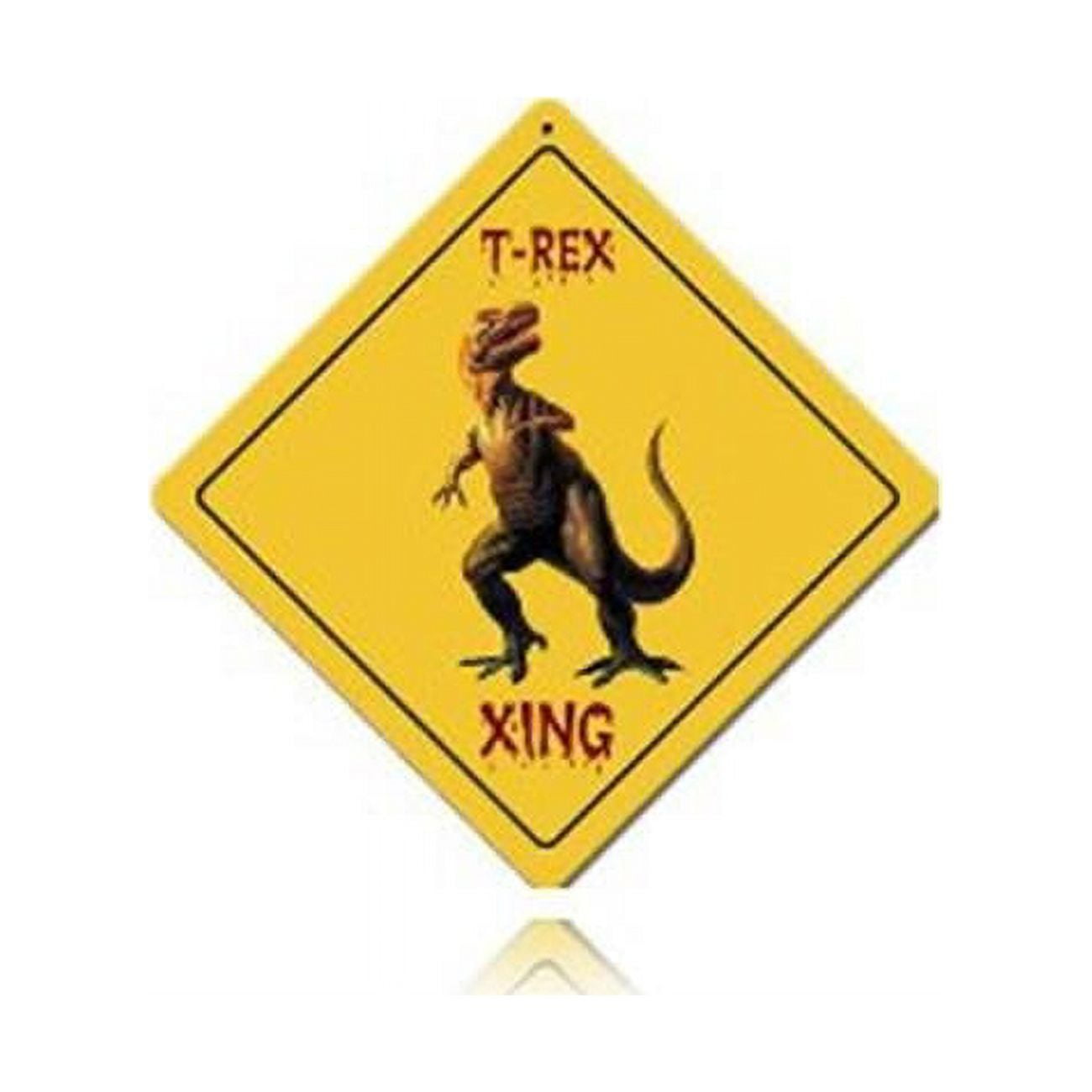 Past Time Signs T-Rex Xing Street Signs Metal Sign 12 W x 12 H in ...