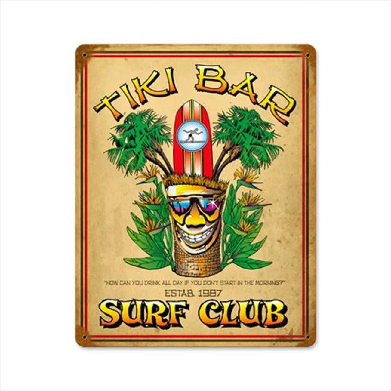 Past Time Signs Tiki Bar Food And Drink Vintage Metal Sign - Multi ...