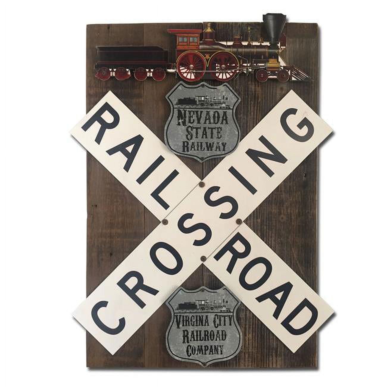 Past Time Signs Train Crossroad Railway Set Plasma Metal Sign Shape On ...