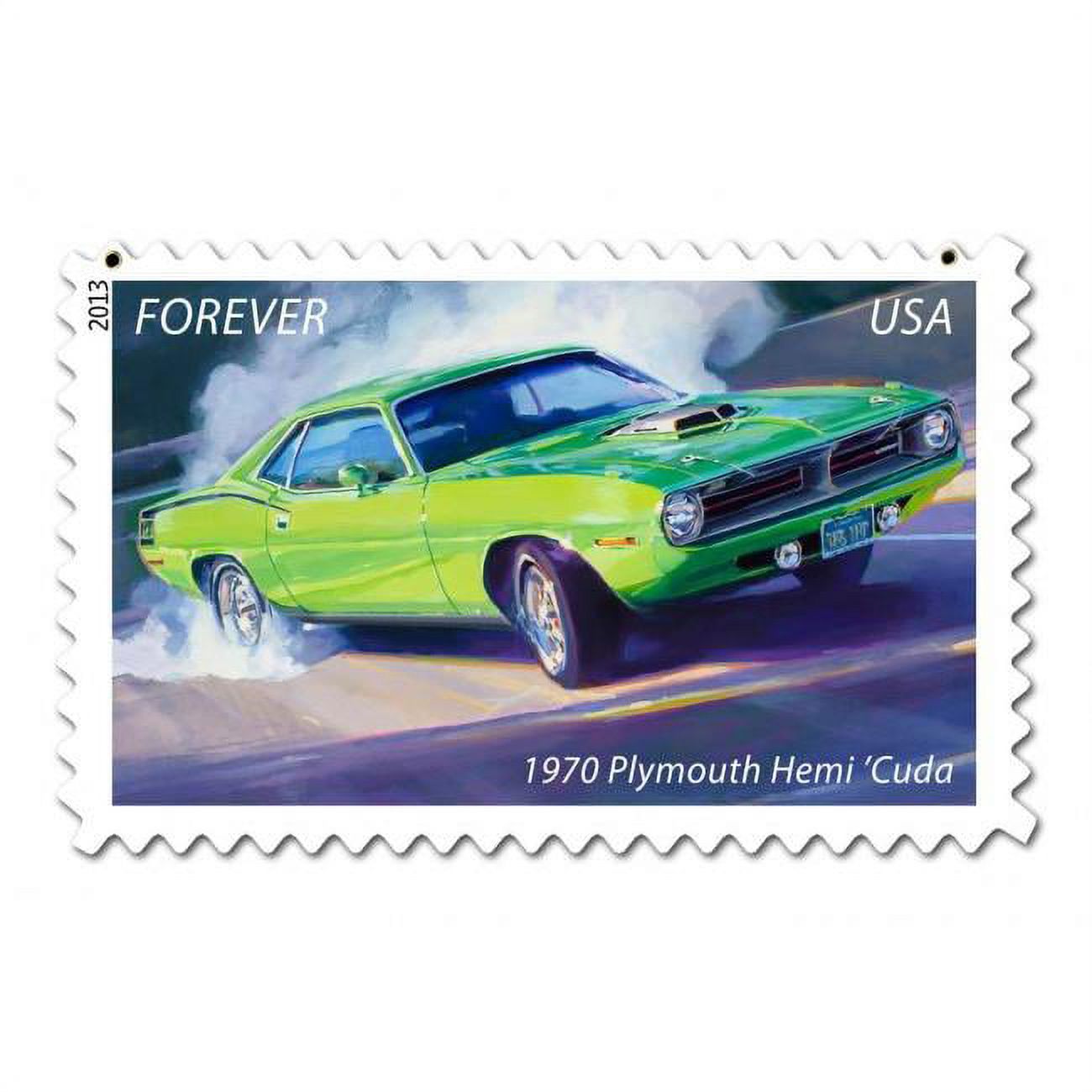 Past Time Signs USPS095 18 x 12 in. US Postal Service Hemi Cuda Stamp ...