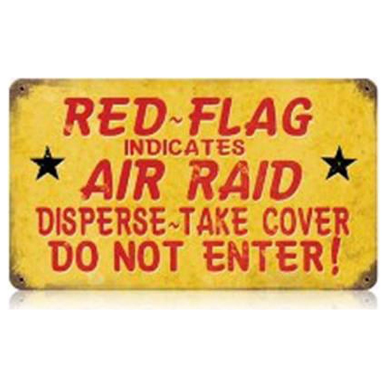 Past Time Signs V046 Red Flag Air Raid Allied Military Vintage Metal ...