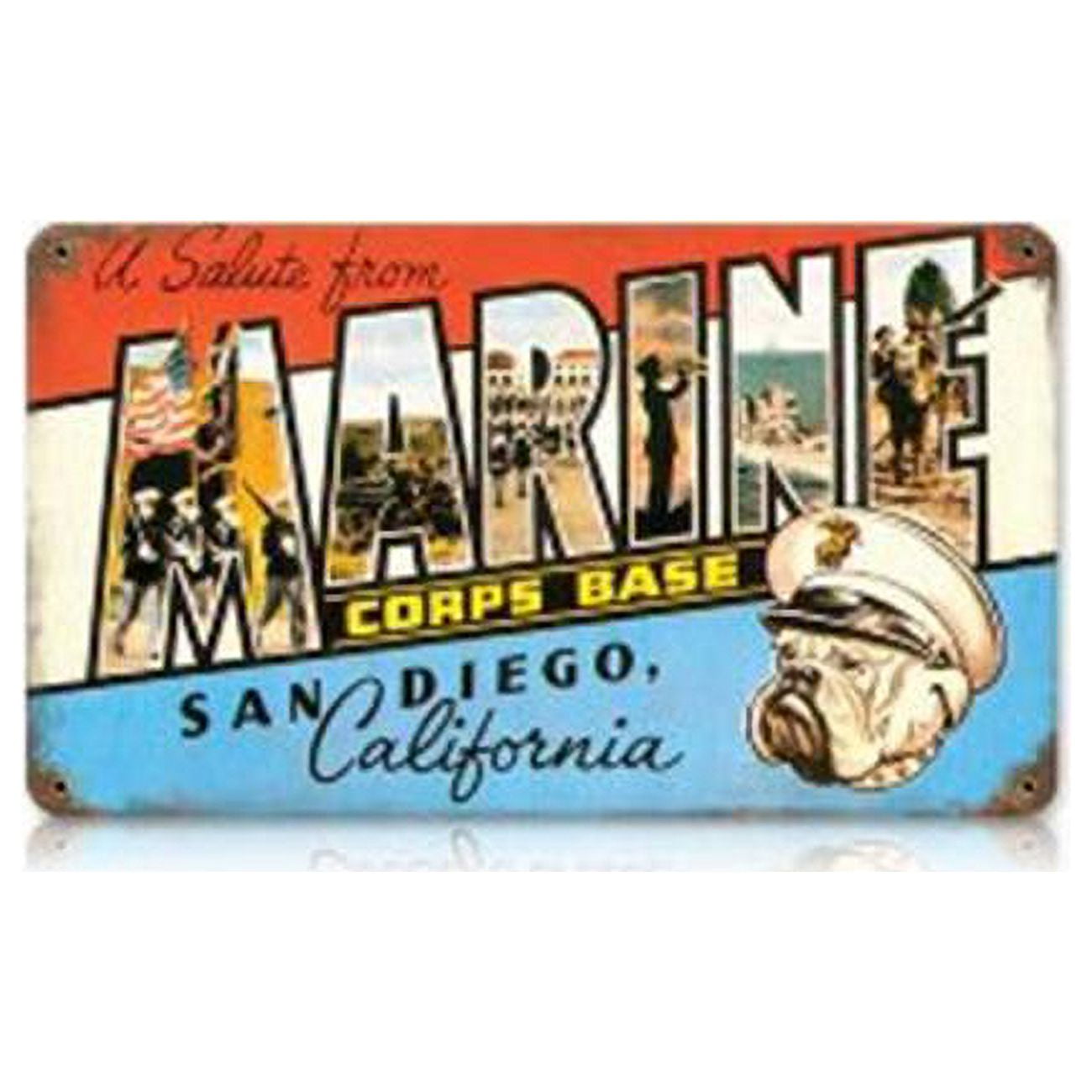 Past Time Signs V271 San Diego USMC Allied Military Vintage Metal Sign ...
